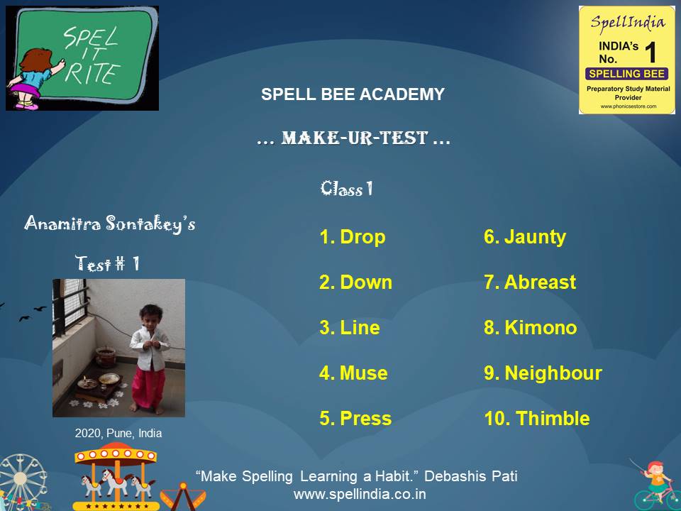 Spell Bee | Class 2 | Spelling Test Words