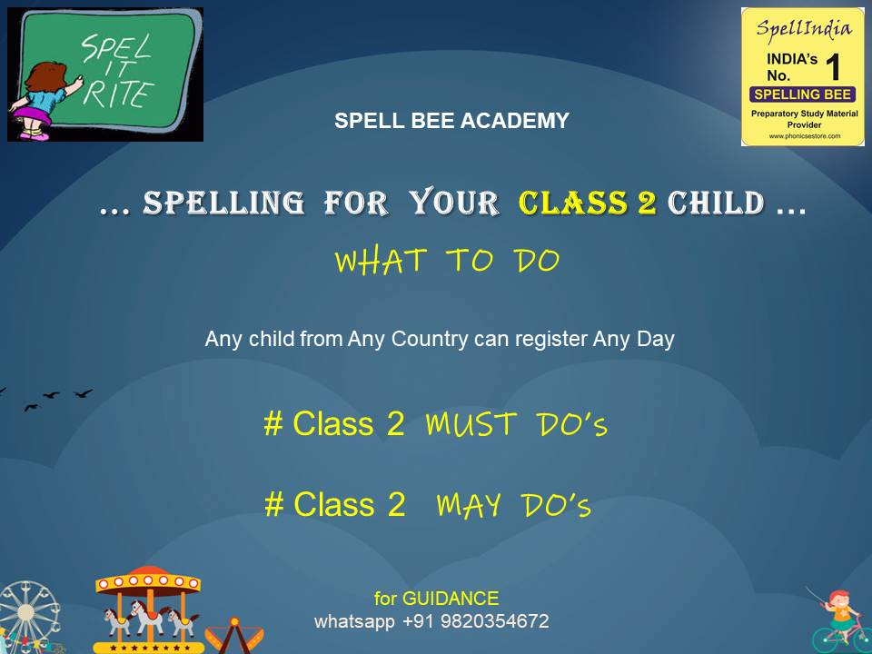 Spell Bee | Class 2 | Spelling Test Words